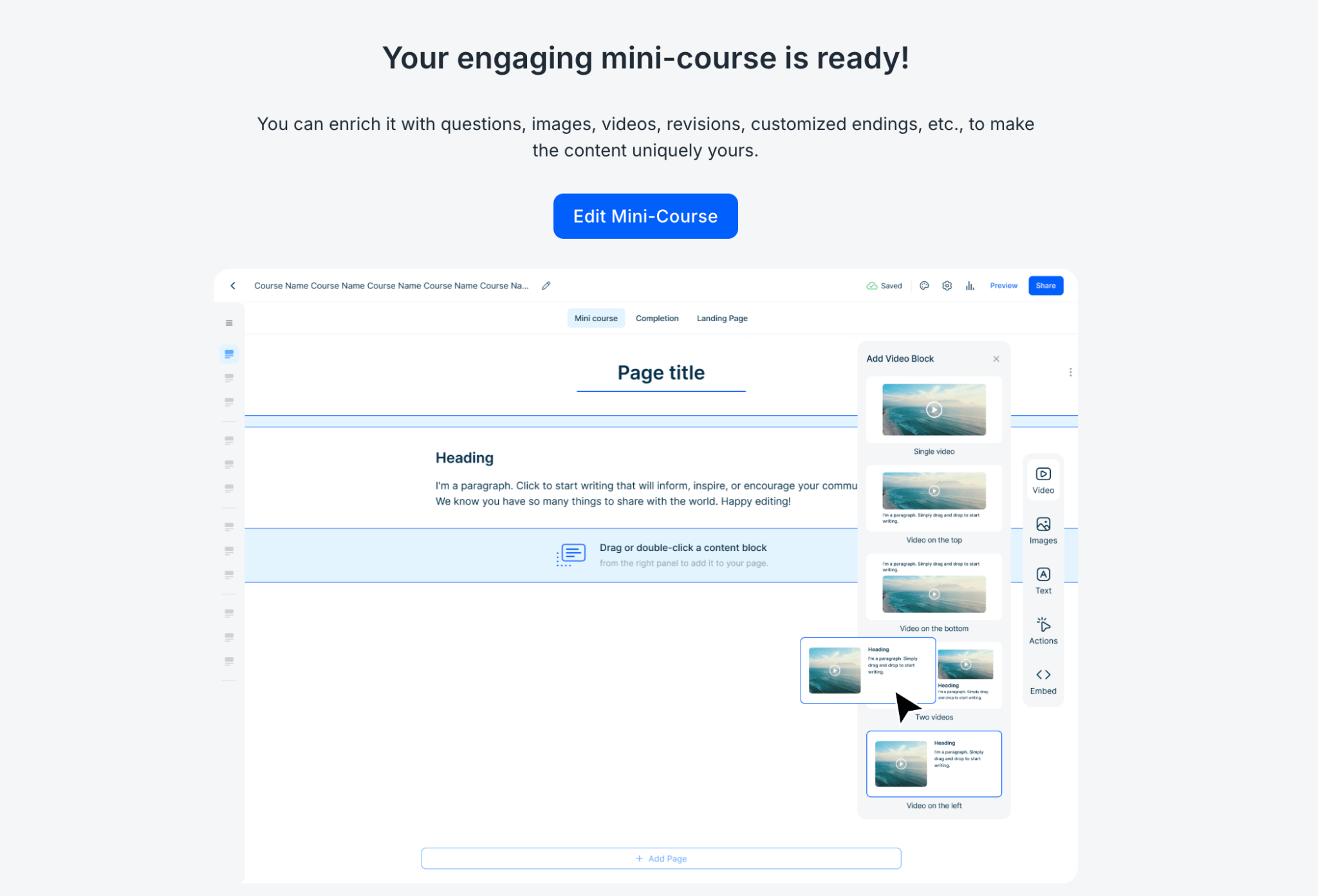 AI Course Builder - Mini Course Generator