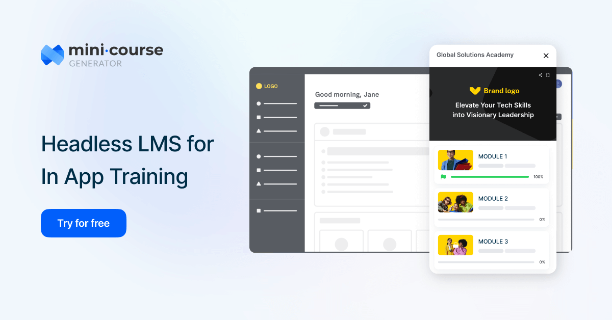 Headless LMS for In-App Training & Customer Academies